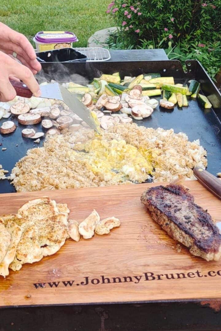 Steak and Chicken Hibachi on a Blackstone Griddle: Easy Fried Rice Recipe - Blackstone Griddle 101